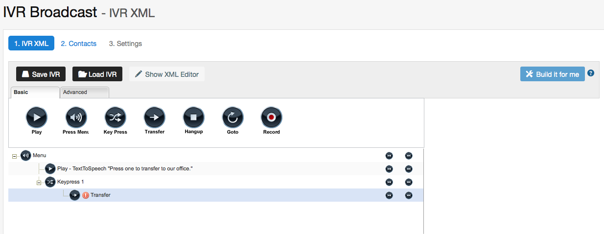 Show IVR Designer button | CallFire